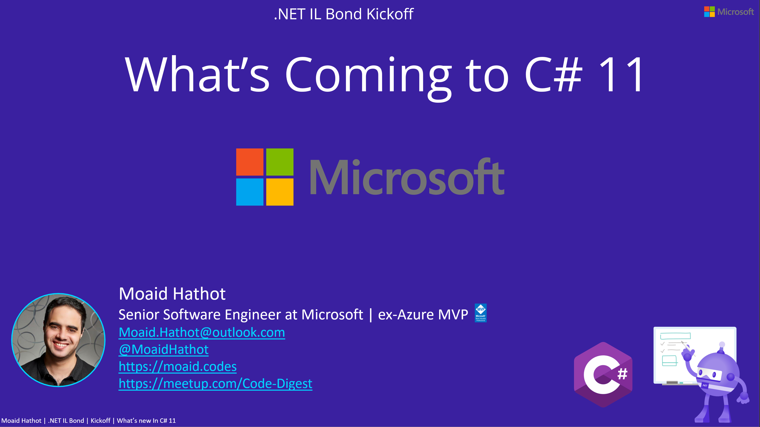 .NET Bond IL Kickoff, April 6, 2022 - Moaid Hathot